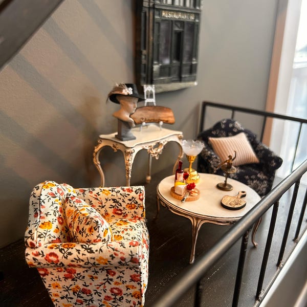 1:12 Miniature Scale Classic Spindle Chair | Mini Brocante Sitting ...