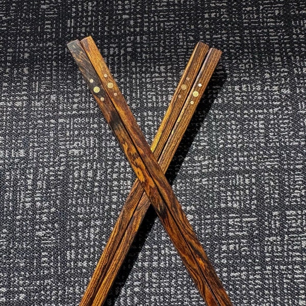 Handmade Chopsticks Figured Bocote Wood Set - Unique Gift for Him or ...