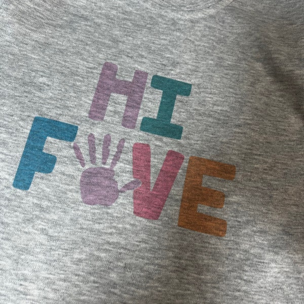 Hi Five - 5th Birthday Tshirt Design - Digital Cut File (svg, Png, Jpg ...