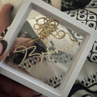 18K Gold Filled Name Necklace Thick Box Chain Custom Name - Etsy