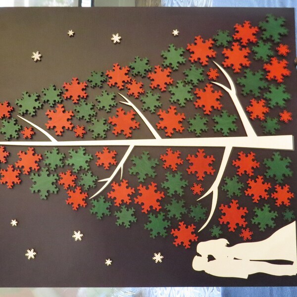 Christmas Tree Wedding Guest Book Alternative New Year Winter Wood ...