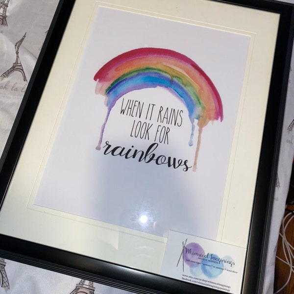 Rainbow Art Print, Rainbow Quote, Nursery Print, Child's Room Print ...