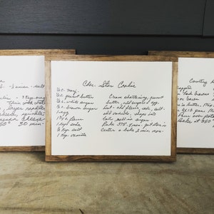 Recipe Card Sign, Custom Recipe Card, Handwritten Recipe, Handwritten ...