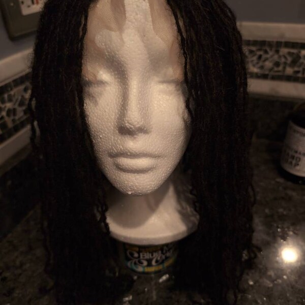 8 Inches Human Hair Sister Locks Frontal.0.2cm Front Lace Small Loc ...