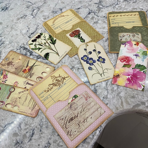 Handmade Small File Folders Journal Pockets And Add Ons Set Of Three Etsy