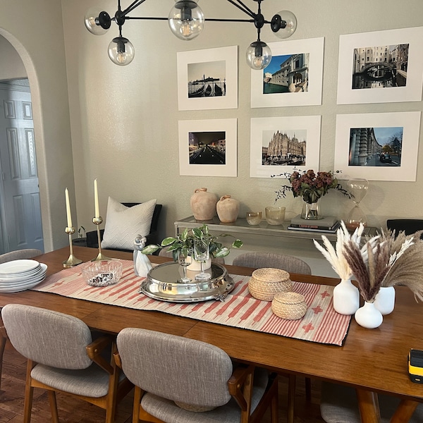 Green and Blue Modern Flowers Design Hand Woven Runner Rug- Reversible ...