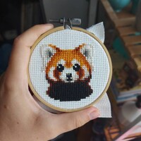 Red Panda Bundle Cross Stitch Pattern PDF - Red Panda + Smiling Red ...