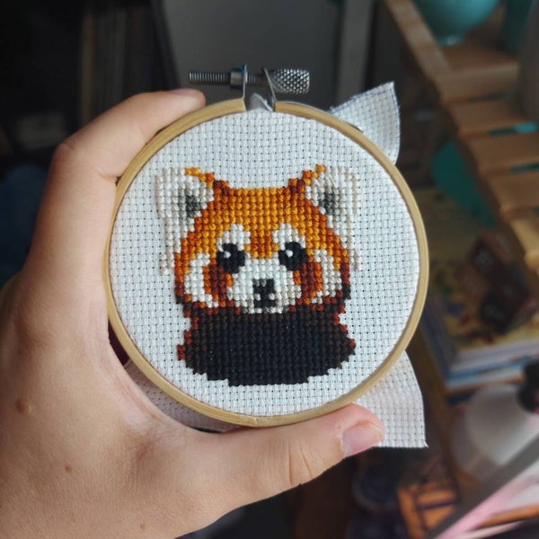 Red Panda Bundle Cross Stitch Pattern PDF - Red Panda + Smiling Red ...