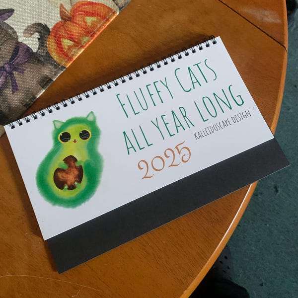 2025 Desktop Calendar Cute Watercolor Cats 12 Months of Adorable Cat ...