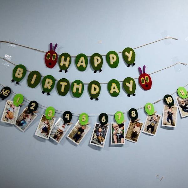 Hungry Caterpillar Birthday Banner, Hungry Caterpillar Party Decoration ...