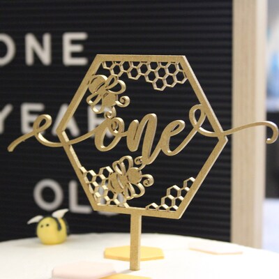 Bee Custom Cake Topper, Bumble Bee Birthday Cake Topper, Bee Party ...