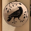 Raven or Crow Ceramic Wall Sculpture, Sgraffito Bird Sculpture, Flying ...