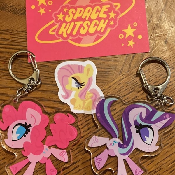 Pinkie Pie Acrylic Charm Keychain - Etsy