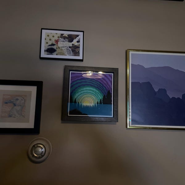 Northern Lights Art, Forest Shadow Box, Layered Paper Art, Pine Tree ...