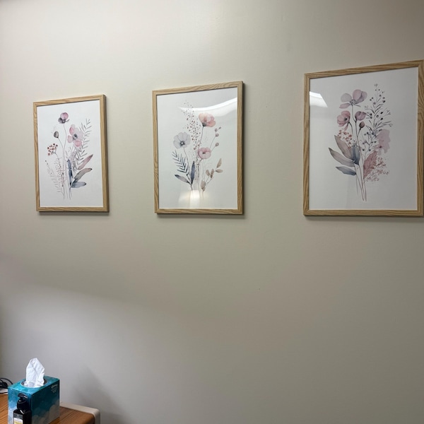 Wildflower Home Decor Wall Art for Living Room Wild Floral Artwork Set ...