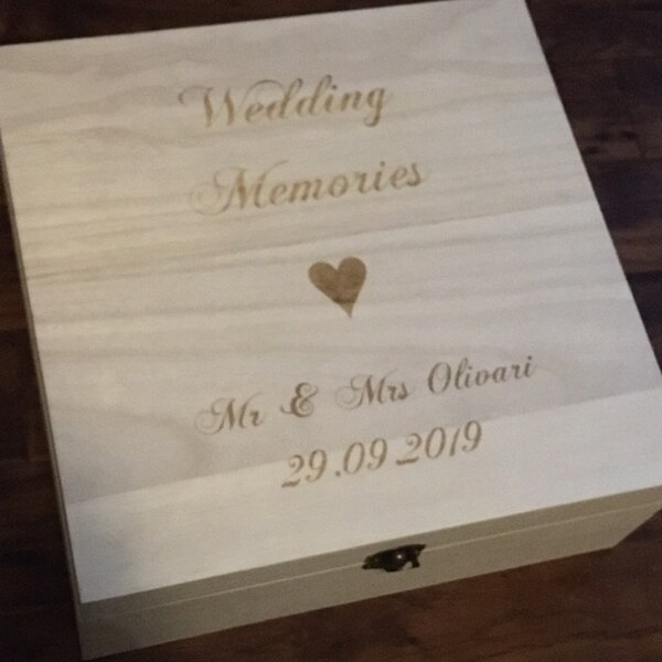Bespoke, Engraved Wedding Memories Box - Happily Ever After Memory Box ...