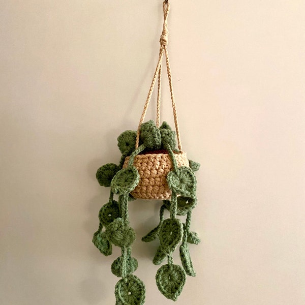 Pothos Plant Crochet Pattern, Car Hanging Plant Pattern, Car Hanging ...