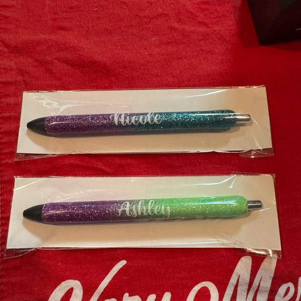 Nurse Syringe Pen Nurse Life Personalized Epoxy Glitter Black Ink Pen ...