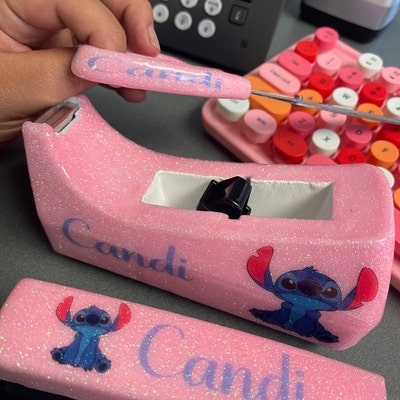 6 Piece Glitter Leopard Print Office Supply Set, Resin Scissors, Resin ...