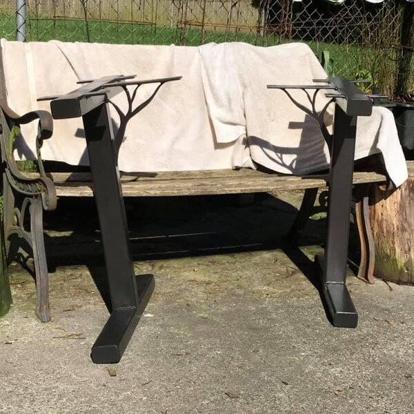 Metal Table Legs/metal I-legs With Tree Branch Supports - Etsy
