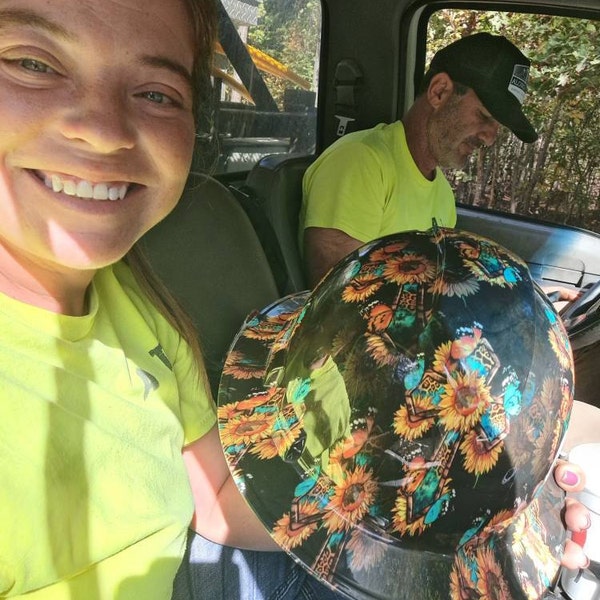 Full Brim Hydro Dipped Custom Hard Hat in Big Bad Boss Man Killer ...
