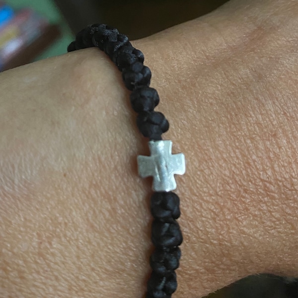 Orthodox Prayer Rope Komboskini With Silver Cross. Handmade Christian ...