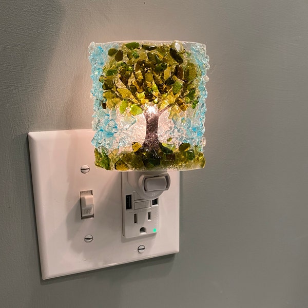 Recycled Glass Oak Tree of Life Night Light Nightlight - Etsy
