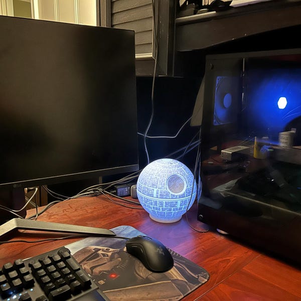 3D Printed Death Star Lamp – Star Wars Decor, RGB Color Changing - Etsy