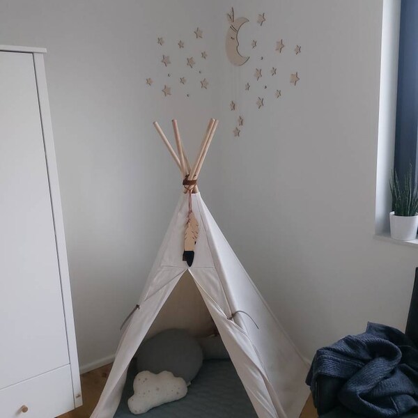 Wooden Stars 20 Set, Holzsterne an Der Wand, Wooden Shape Stars, Wall ...