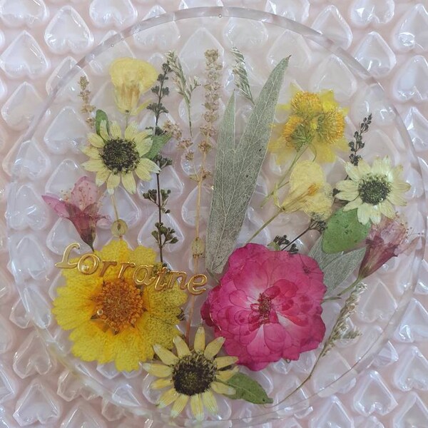 Natural Flowers Coasters,colorful Pressed Real Flowers Outdoor Coasters ...