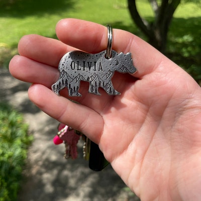 Wolf Dog Tag Dog Tag for Dogs Hand Stamped Dog Tag - Etsy