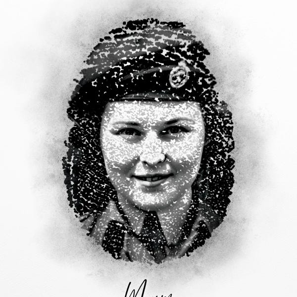 Custom Sketch Photo Fingerprint Portrait, Memorial Gift Picture, Loved ...