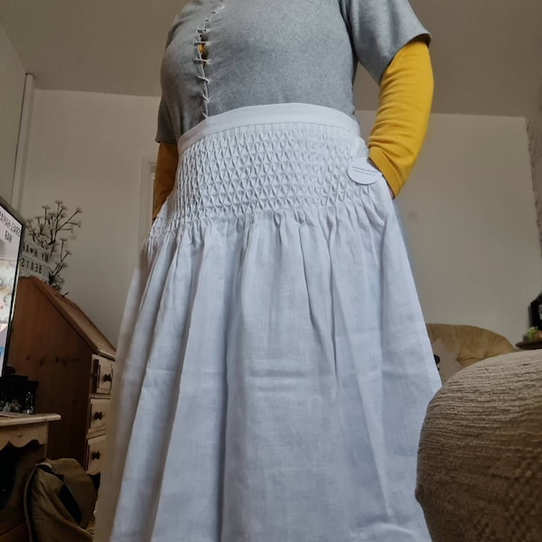 Medieval Smocked Apron, 13th - 15th Century Apron, Linen Apron ...