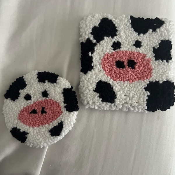 Cute Coffee Table Coaster Set,punch Needle Mug Rugs,custom Tufted ...