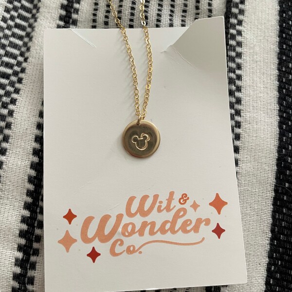 Magical Mouse Necklace, Dainty 14k Gold Filled or Sterling Silver ...