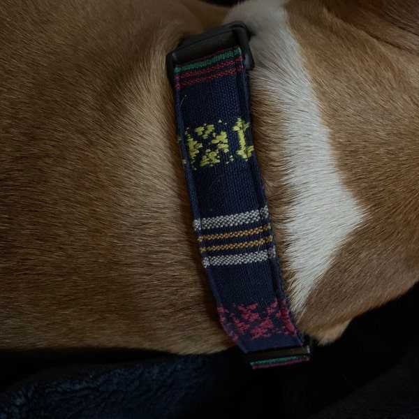 Boho Navy Dog Collar - Adjustable Dog Collar Tribal Dog Collar Dog ...