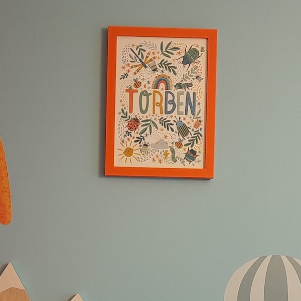 BUGS NAME A4-A3 PRINT- Beetle Name Art- Nursery Wall Art- Cool Name Art ...