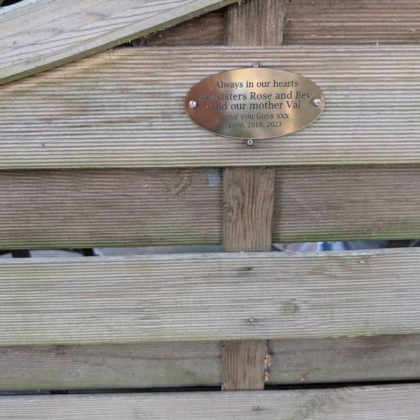 Personalised Bench Plaques, Remembrance Plaques, Outdoor Memorial ...