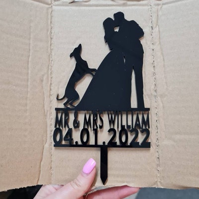 Greyhound Wedding Cake Topper Acrylic Silhouette Decoration - Etsy