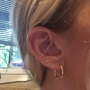 SET Thin 2 Smooth and 1 Twisted Conch Hoop Set of Three Faux | Etsy