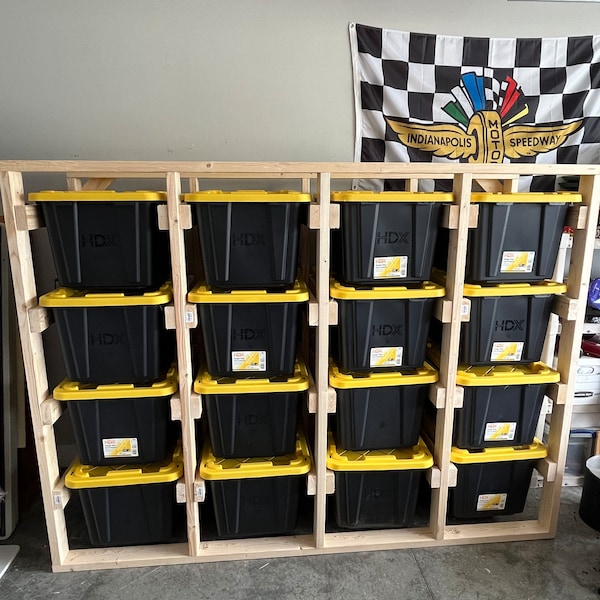DIY Tote Storage Rack Plans: Customizable Garage Shelves (PDF Download ...
