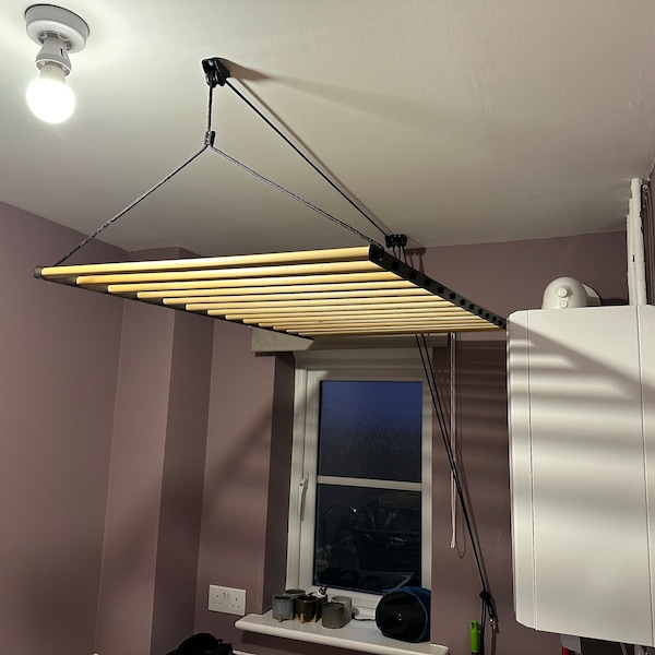 Wall / Ceiling Mounted Clothes Drying Rack, Clothes Airer, Hanging ...
