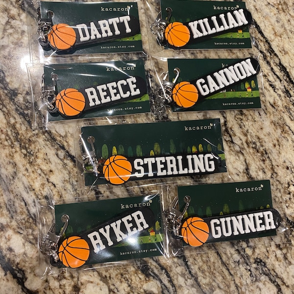 Basketball Personalized Keychain / Keyring / Bag Tag / Name Tag - 3D ...