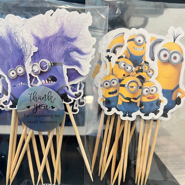 Minions Cupcake Toppers, Despicable Me Cake Toppers - Etsy