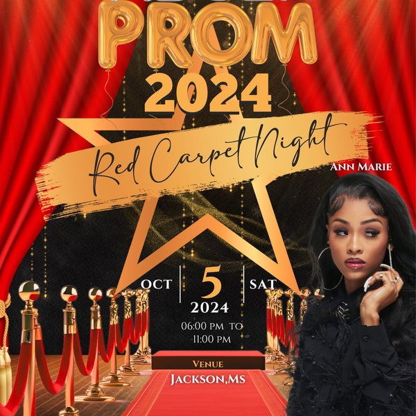 Prom Red Carpet Theme Flyer Prom Night Dance Flyer Under Red Carpet ...