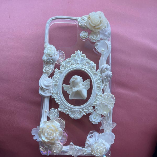 Custom Decoden Phone Case, Retro Angel Phone Case, Baroque Aesthetic 3D ...
