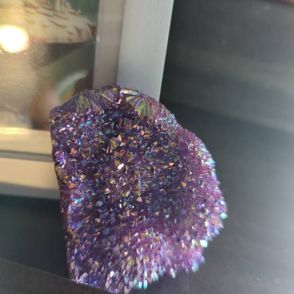 Titanium Rainbow Aura Quartz Cluster -rainbow Aura Amethyst Cluster ...