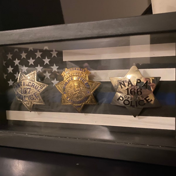 Thin Blue Line Shadow Box Display - Etsy