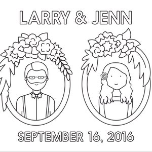 Wedding Coloring Sheet Printable Frames With Personalized Bride And/or ...