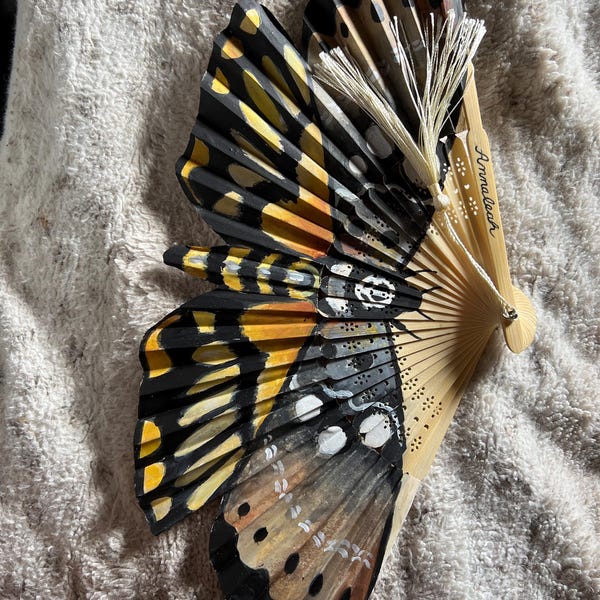 Hand Painted Moth/butterfly Fan - Etsy